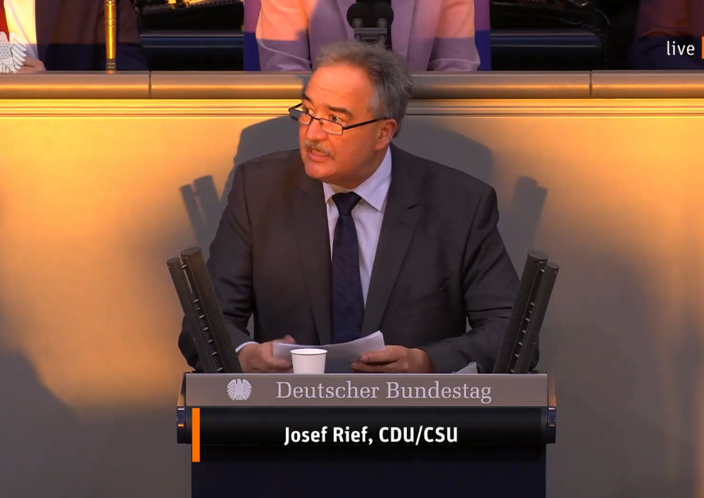 Josef Rief spricht zum Agrarhaushalt des Bundes – Josef Rief MdB