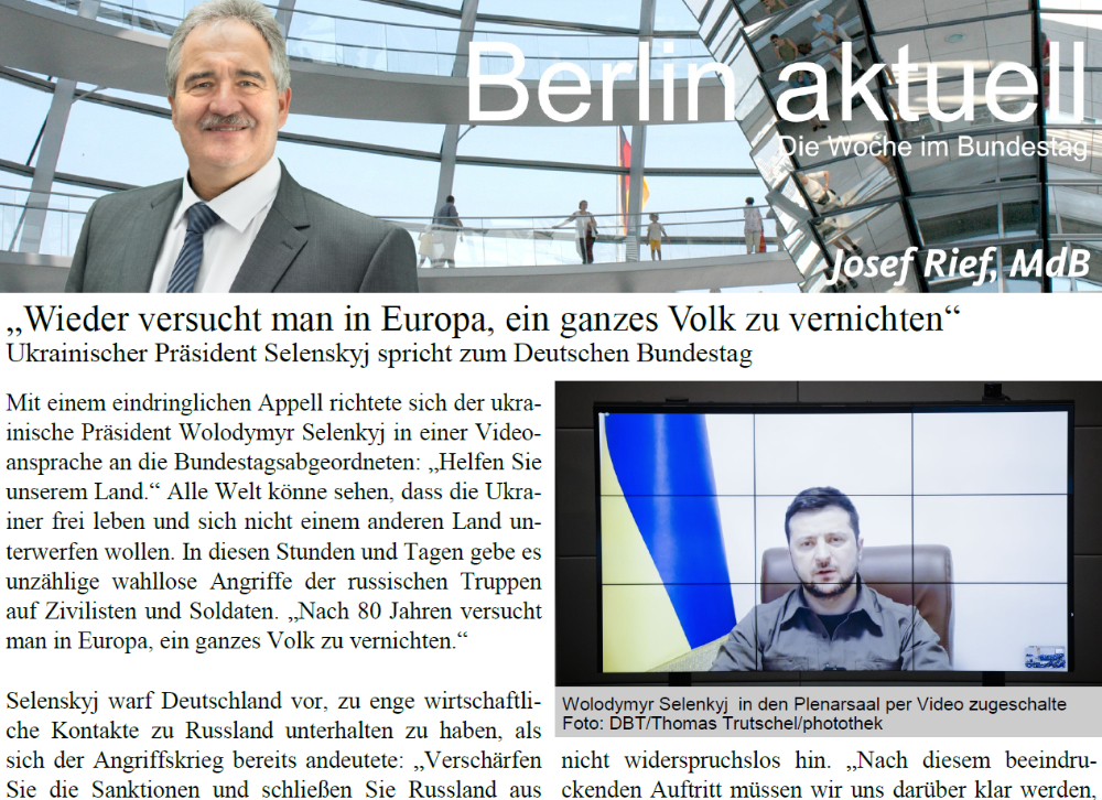Josef Rief MdB – Bundestagsabgeordneter für den Wahlkreis Biberach